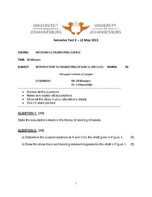 2018 Test 1 Memo IIN1A 2018 Test 1 Memo Semester Test 1 20 March 2018 Memo COURSE