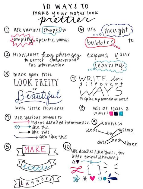 10 Ways To Make Your Notes Look Prettier A Helpful List Made By Me