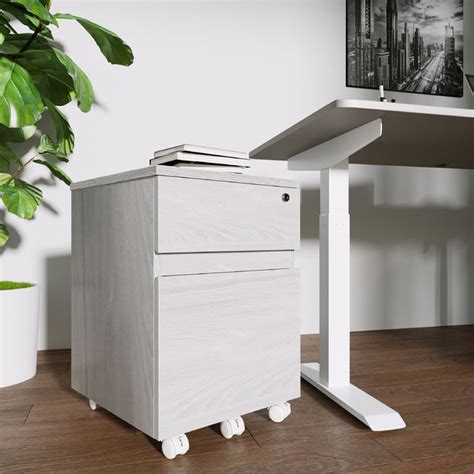 Techni Mobili Grey Rolling Filing Cabinet With Lock And Key Document