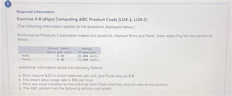 Solved Required Information Exercise 4 8 Algo Computing Chegg Com