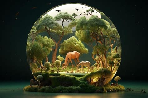Premium Photo Abstract Representation Of Earths Ecosystems Generative Ai