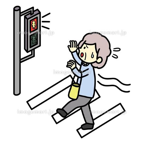 歩行速度の低下で横断歩道を渡るのが遅くなった高齢女性のイラスト 225928104 イメージマート