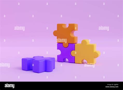 3d Jigsaw Puzzle Pieces Concept Of Business Problems Partnership