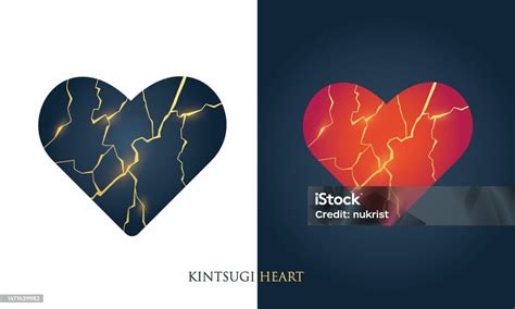 Ilustración De El Kintsugi Del Corazón Ilustración Vectorial Aislada Y