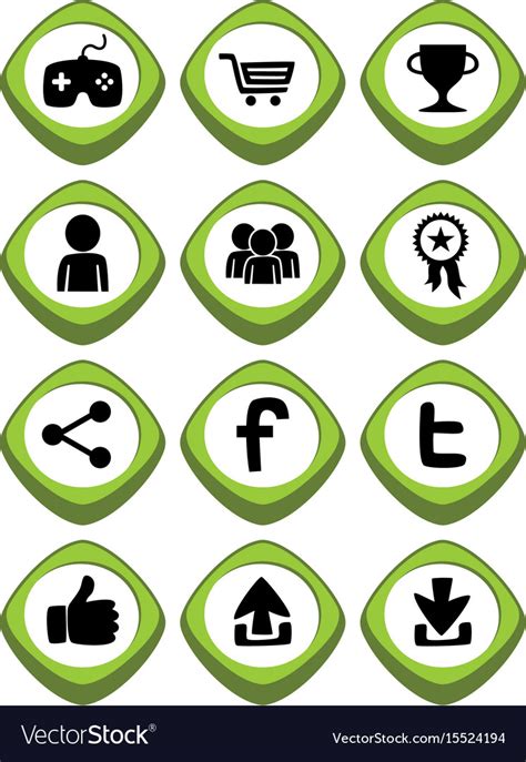 Game Asset Icon Sign Symbol Button Royalty Free Vector Image