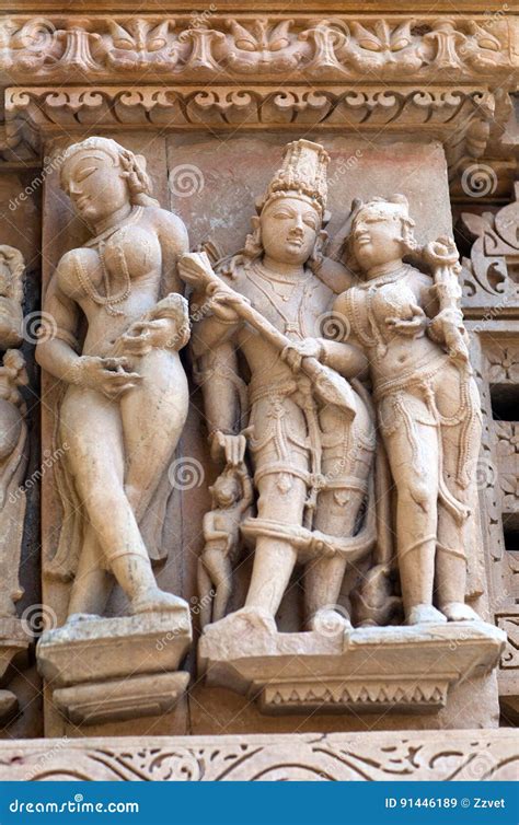 Beroemde Erotische Tempel In Khajuraho India Stock Afbeelding Image