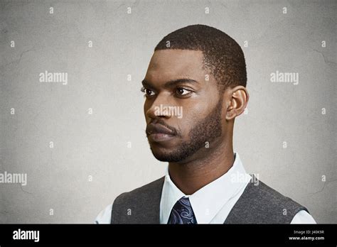 Closeup Side View Profile Headshot Portrait Serious Handsome