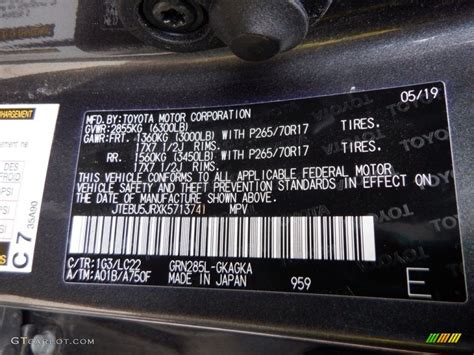 2019 4runner Color Code 1g3 For Magnetic Gray Metallic Photo 146688855