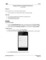Laboratory Exercise Converted Docx Sh Playing With Data Using Shared Preferences
