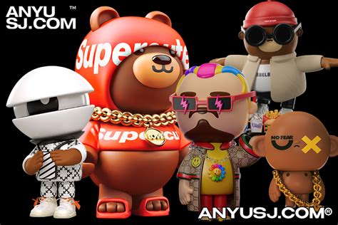10款趣味3d卡通人物潮玩玩偶摆件ip三维立体png插画设计元素3d Pack Collection 1 第3529期 安鱼设计资源