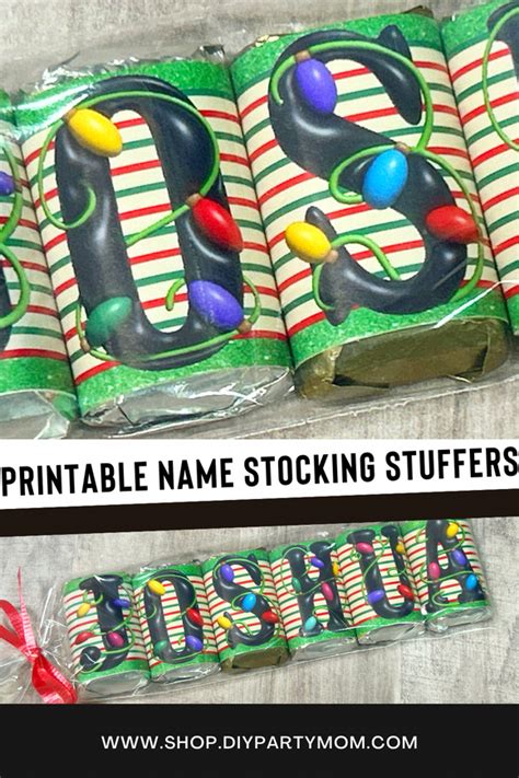 Christmas Lights Alphabet Hershey Candy Bar Wrapper Stocking Stuffer P