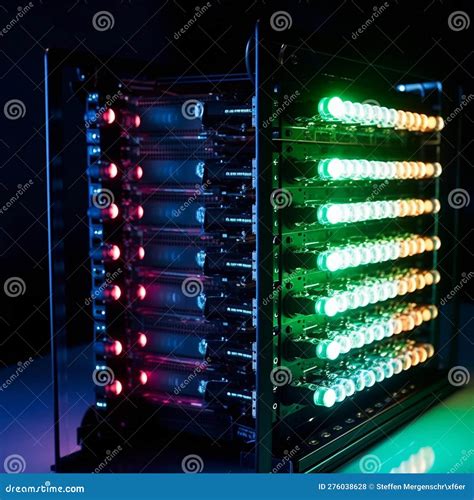 Blinking Led Lights In Server Rack Stock Illustration Illustration Of
