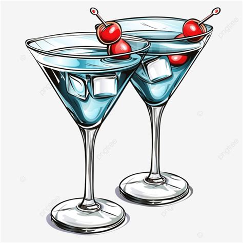 Martini Cocktail Glasses Cartoon Martini Cocktail Glasses Png