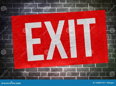 Red Exit Sign Stock Illustration Illustration Of Leaving