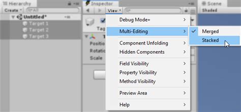 multi editing in unity inspector