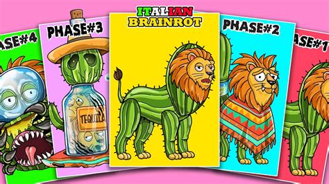 Italian Brainrot Leonelli Cactuselli Phases 1vs2vs3vs4😱brainrot Sticker Book Paper Diy 4k