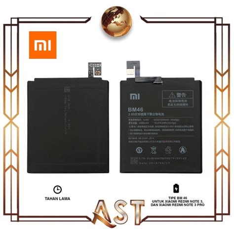 Jual Baterai Xiaomi Redmi Note 3 BM46 Bat BM 46 Batre Tanam Original Shopee Indonesia