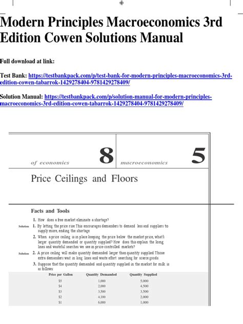 Modern Principles Macroeconomics 3rd Edition Cowen Solutions Manual 1 Pdf Economic Surplus
