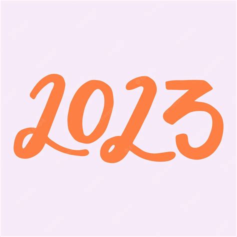Premium Vector 2023 Handwritten Numbers Modern Calligraphy Illustration