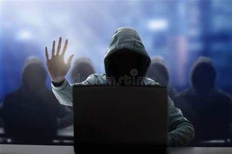 Hacker At Laptop Malware And Virus Stock Image Image Of Security