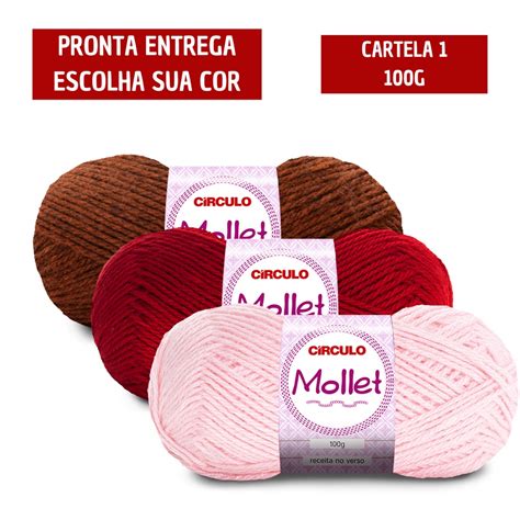 Lã Mollet Circulo Novelo 100 Gramas CARTELA 1 Shopee Brasil