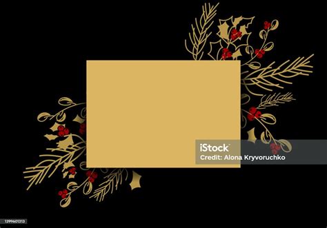 벡터 메리 크리스마스와 새해 복 많은 꽃 배경 텍스트에 대 한 복사 공간 크리스마스 카드 결혼식 초대장 파티 초대를위한 소박한 수평 템플릿 손으로 그린 스케치 가문비나무에