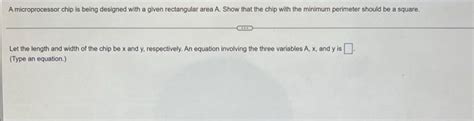 solved a microprocessor chip is being designed with a given