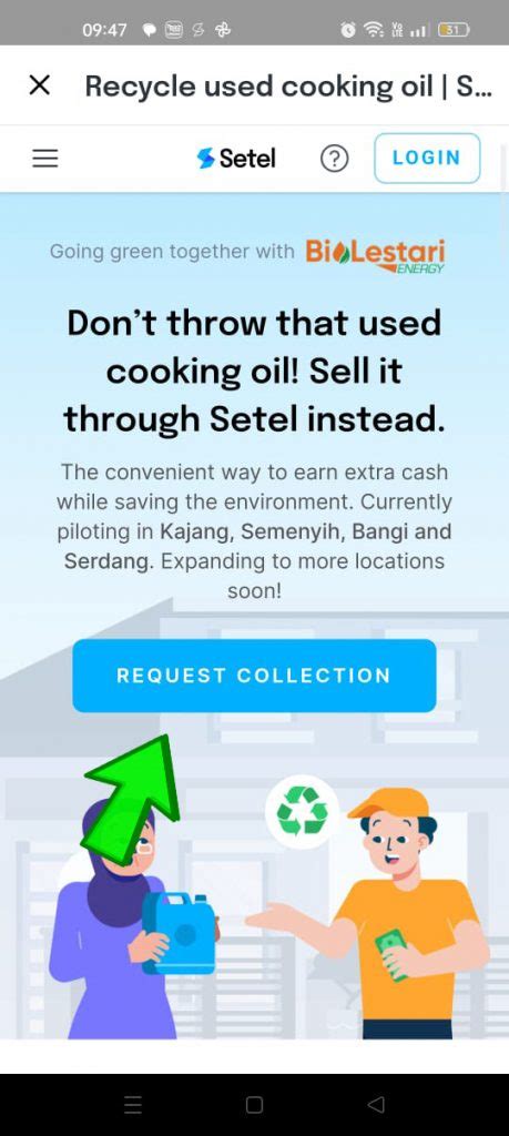 Jual Minyak Masak Terpakai Di Setel And Dapatkan Kredit Tambahan Rm10