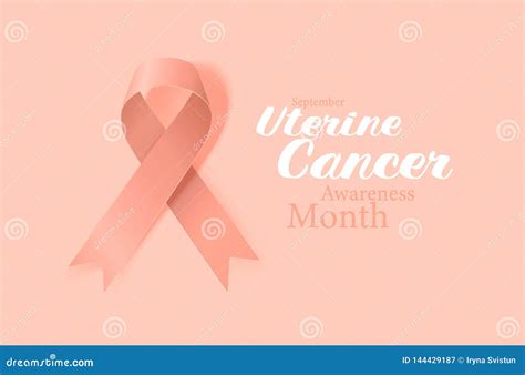 Uterine Cancer Awareness Calligraphy Poster Design Realistic Peach
