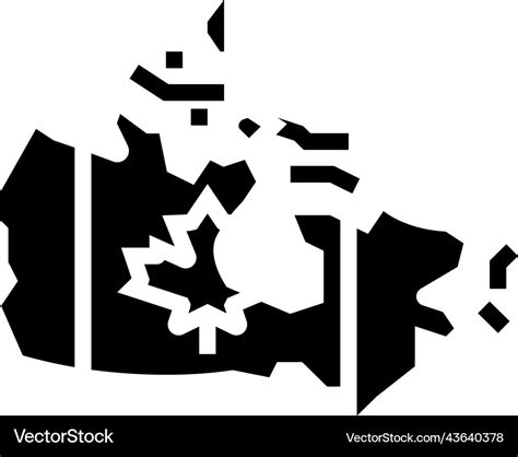 Canada Country Map Flag Glyph Icon Royalty Free Vector Image