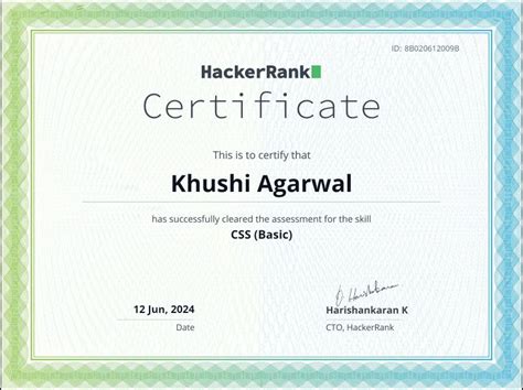 Khushi Agarwal On Linkedin Hackerrank Css Frontenddevelopment