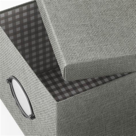Kvarnvik Grey Storage Box With Lid 25x35x20 Cm Ikea Uk