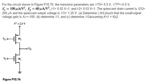 Solved For the circuit shown in Figure P10.76. the | Chegg.com