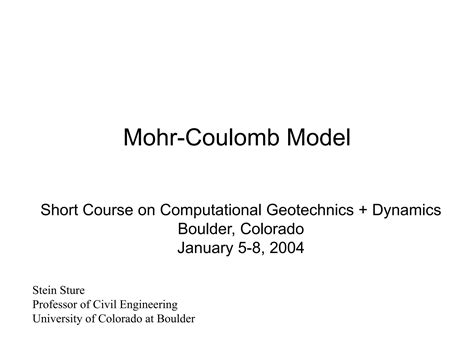 Mohr Coulomb Model Ppt
