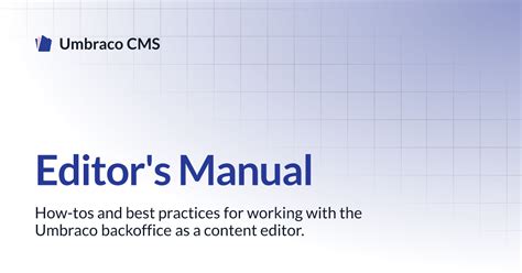 Editor S Manual Umbraco Cms