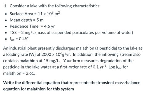 Solved The Question Simply Asks For The Proper Equation To