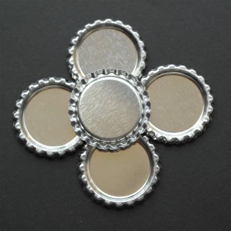 Free Shipping 1000pcslot 1 Flattened Chrome Bottle Caps Linerless Colorful Sliver Bottle Caps