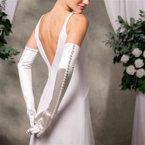 Anthea Bridal Satin Opera Glove Cornelia James