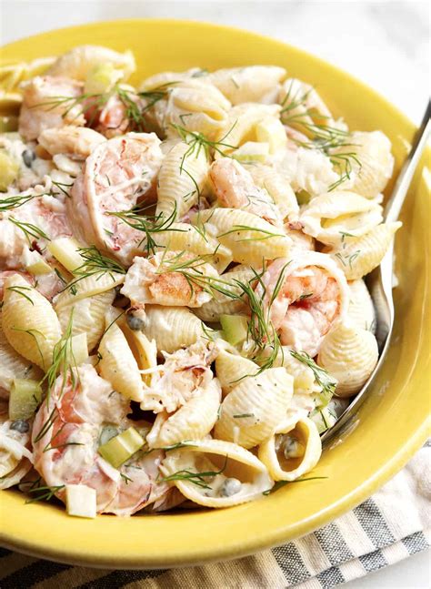 Easy Seafood Pasta Salad Pinch And Swirl