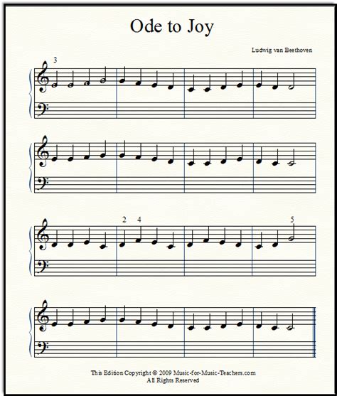 Beginner Ode To Joy Violin Sheet Music With Letters