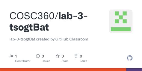 GitHub COSC Lab TsogtBat Lab TsogtBat Created By GitHub Classroom