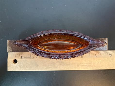 Vintage Amber Glass Canoe Mohican Wilderness Etsy