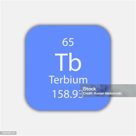 Terbium Symbol Chemical Element Of The Periodic Table Vector