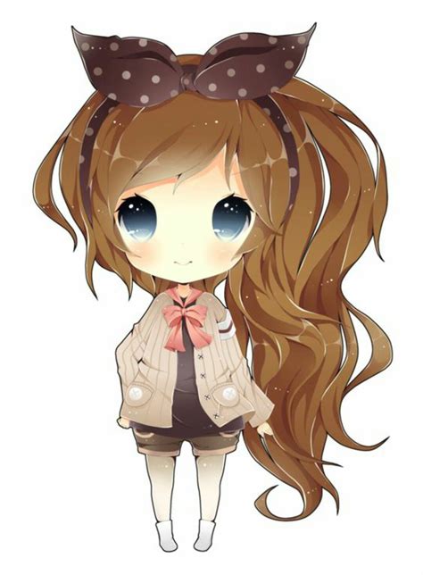 Chibi Girl With Brown Curly Hair