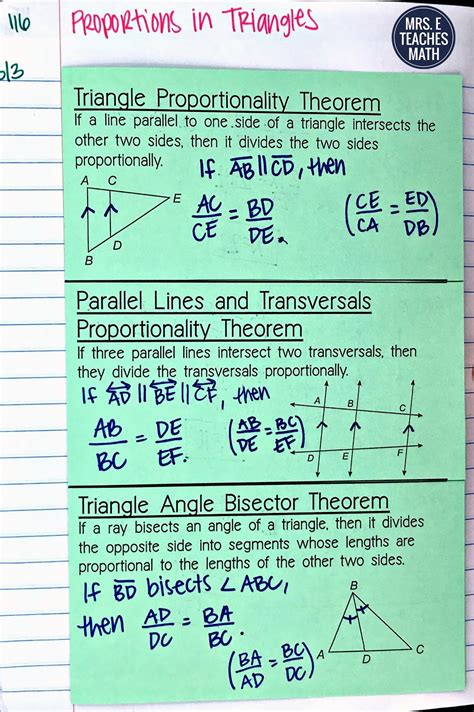 Triangle Similarity Inb Pages Mrs E Teaches Math