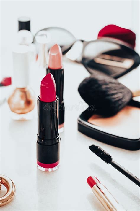 Beauty Products And Decorative Cosmetics Concept Modern Luxury Make Up
