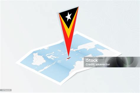 동티모르의 삼각형 깃발이 있는 동티모르의 동면 화보 맵을 동시측정 스타일로 매핑합니다 지형 배경을 매핑합니다 도시에 대한 스톡 벡터 아트 및 기타 이미지 Istock