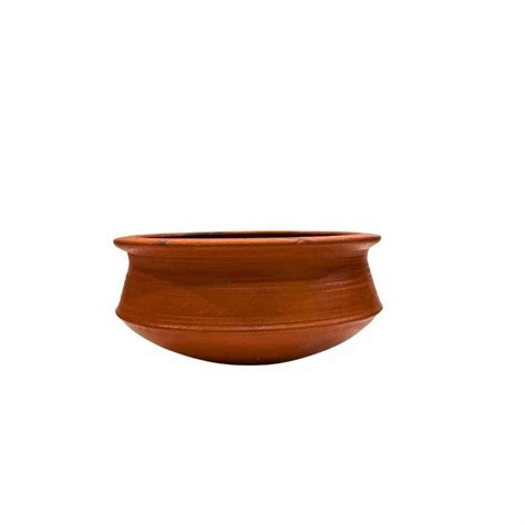 Round Reddish Brown Filler Slab Mudclay Pots With Rim Size 9 Inch At