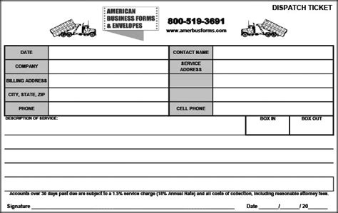 Dispatch Ticket 3 American Business Forms And Envelopes