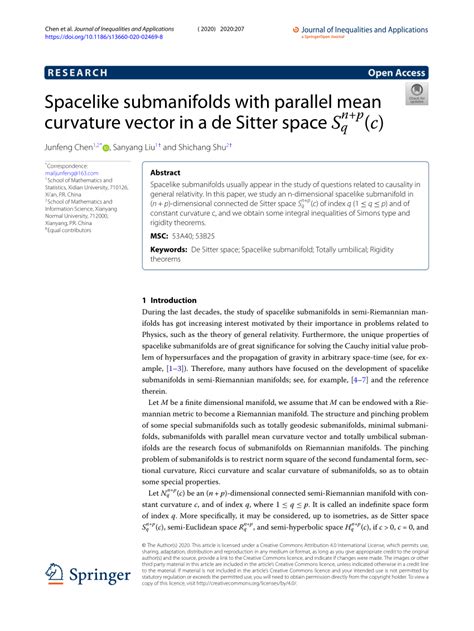 Pdf Spacelike Submanifolds With Parallel Mean Curvature Vector In A De Sitter Space S Np